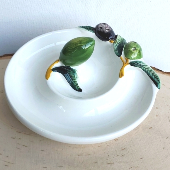 Vintage | Dining | Vintage Italian Ceramic Olives Serving Dish White ...